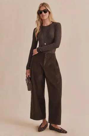 Splendid Print Top - Java Brown/grey