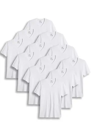 JOCKEY 100% Cotton Classic V-neck Undershirt12 Pack - White