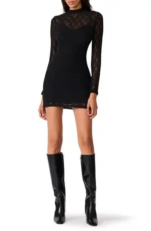Steve Madden Vivienne Long Sleeve Lace Minidress