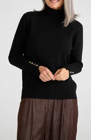 BRAVE+TRUE Pilot Button Cuff Turtleneck