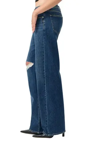SILVER JEANS CO. Loose & Low Distressed Baggy Fit Jeans