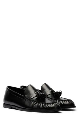 MARC NOLAN Morgan Leather Tassel Loafer - Black