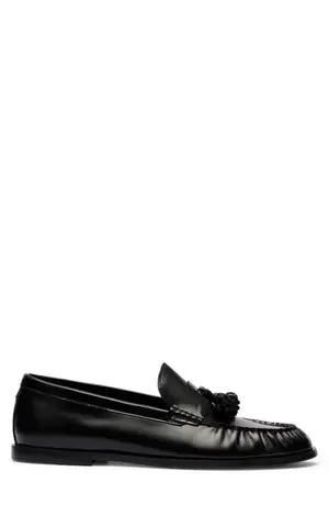 MARC NOLAN Morgan Leather Tassel Loafer - Black