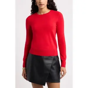 OPEN EDIT Wool & Cashmere Sweater - Red Salsa