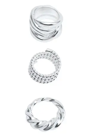 Mango Set Of 3 Irregular Rings