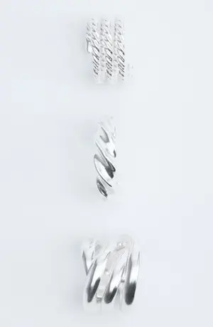 Mango Set Of 3 Irregular Rings