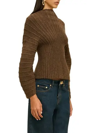 Cult Gaia Araki Ribbed Mock Neck Top