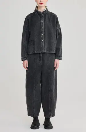 LUUKAA Cleo Pleated Denim Jacket