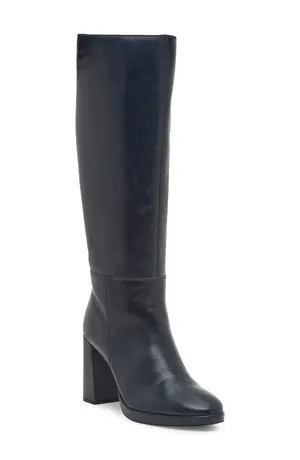 Vince Camuto Lucina Leather Knee High Boot - Deep Navy