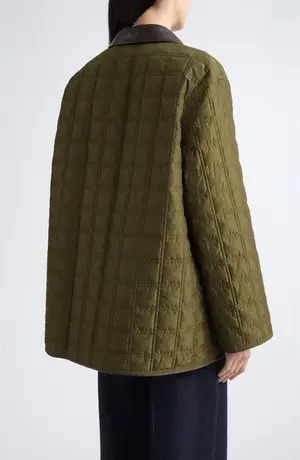 Lafayette 148 New York Reversible Quilted Down Twill Car Coat