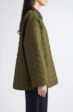 Lafayette 148 New York Reversible Quilted Down Twill Car Coat
