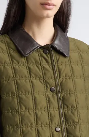 Lafayette 148 New York Reversible Quilted Down Twill Car Coat