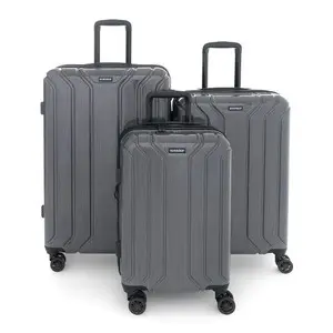 NONSTOP New York Elite 3 Piece Luggage Set With Powerbank & 3 Packing Cubes - Titanium