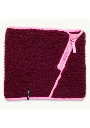 Turtle Fur High Pile Fleece 1/2 Zip Neck Warmer Blk Cherry