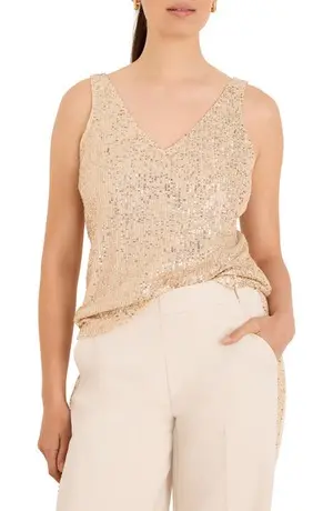 NIC+ZOE Sequin Knit Tank - Coconut
