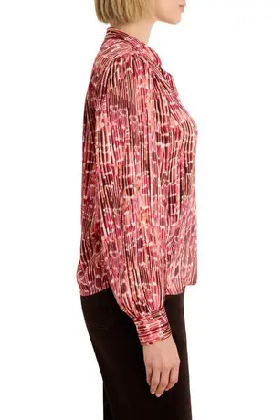 NIC+ZOE Print Origami Pleat Button-up Shirt
