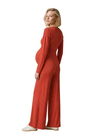 CACHE COEUR Maternity & Nursing Long Sleeve Jumpsuit Valentina - Copper