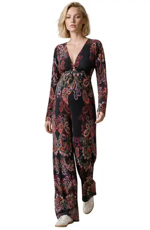 CACHE COEUR Maternity & Nursing Long Sleeve Jumpsuit Valentina - Multicolor