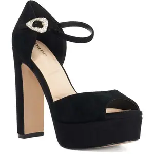 Dune London Myans Faux Leather Platform Sandal Black