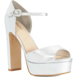 Dune London Myans Faux Leather Platform Sandal - Silver