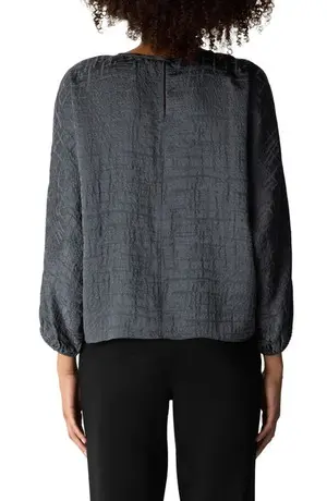 Eileen Fisher Silk Round Neck Dolman Sleeve Top