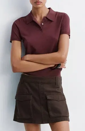 Mango Polo Sweater - Maroon