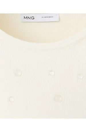 Mango Beaded Short Sleeve Sweater