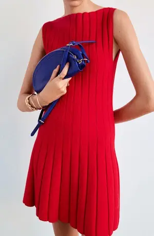 Mango Rib Fit & Flare Minidress - Red