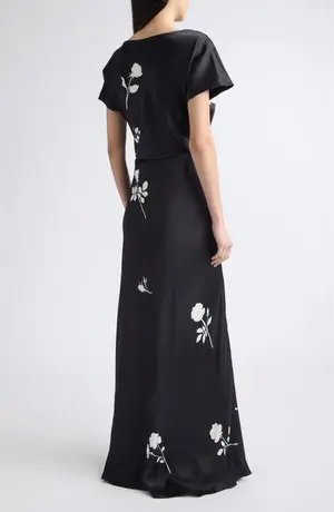 Lafayette 148 New York Floral Satin Gown