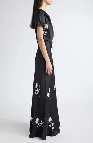 Lafayette 148 New York Floral Satin Gown