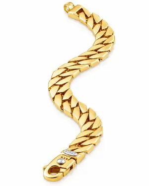 BLISS DIAMOND Braccio 33 Gram Curb Link Solid Bracelet "