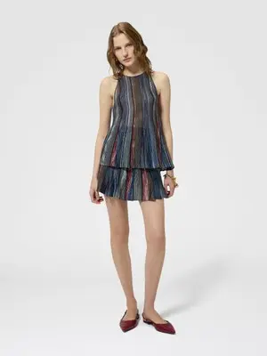 Missoni Flared Space-dye Viscose Lamé Mini Skirt