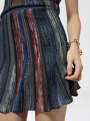 Missoni Flared Space-dye Viscose Lamé Mini Skirt