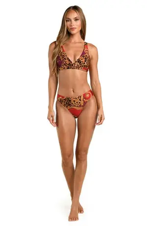 L'Agence Baroque Leopard Scroll Bikini Top