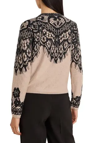 NIC+ZOE Placed Lace Print Cardigan