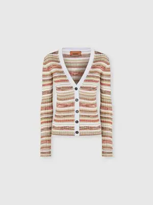 Missoni Ribbed Striped Viscose-blend Cardigan