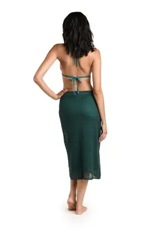 La Blanca Salted Stitch Midi Cover-up Skirt - Jungle
