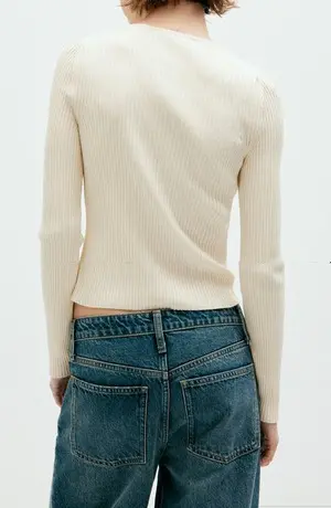 Mango Asymmetric Rib Cardigan