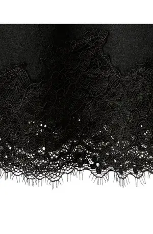 Mango Lace Detail Long Sleeve Top - Black