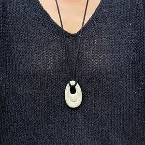 PRETTI.COOL Ripple Concrete Necklace - White Terrazzo