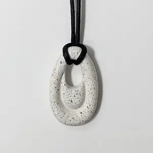 PRETTI.COOL Ripple Concrete Necklace - White Terrazzo