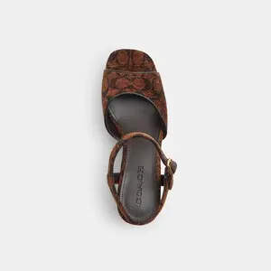 COACH OUTLET Block Heel Sandal In Signature Chenille