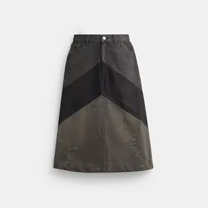 COACH Denim A-line Skirt In Organic Cotton - Black