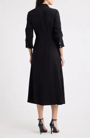Anne Klein Pleated Sleeve Shirtdress