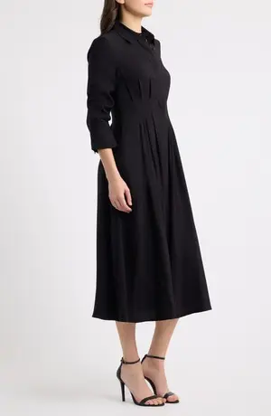 Anne Klein Pleated Sleeve Shirtdress