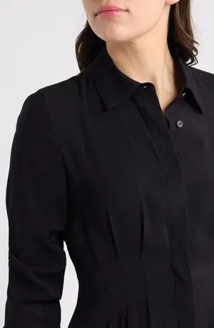 Anne Klein Pleated Sleeve Shirtdress