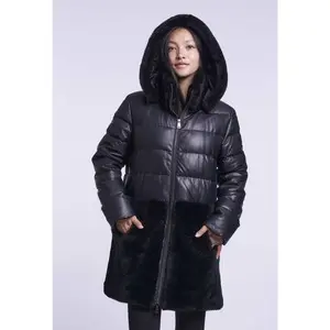 BLUE DUCK Hooded Leather Jacket