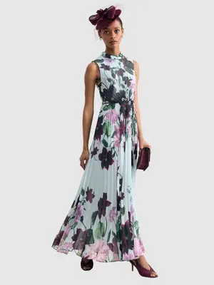 PHASE EIGHT Dahlia Floral Pleated Maxi Dress