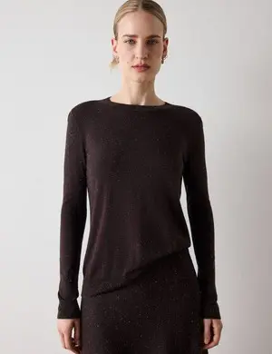 Whistles Annie Sparkle Crew Neck Knit Jumper