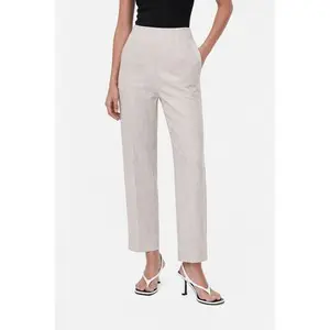 NOCTURNE Straight Leg Cropped Trousers - Grey